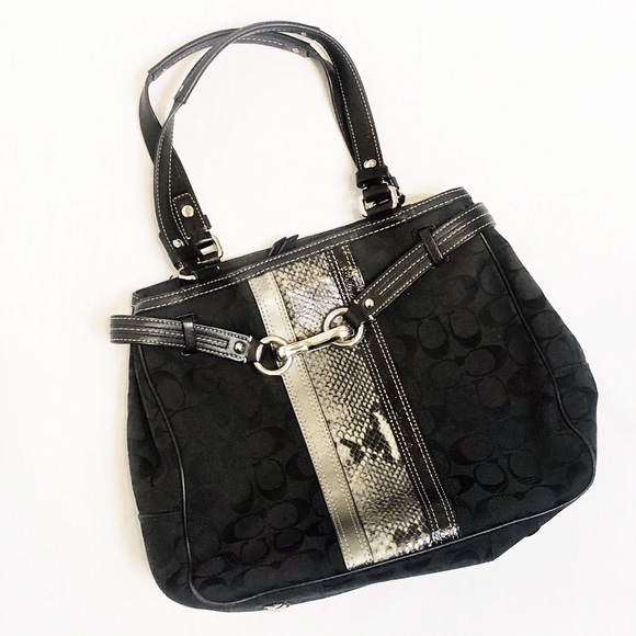 Coach | Bags | Coach Nancy Logo Python Stripe Bag | Poshmark